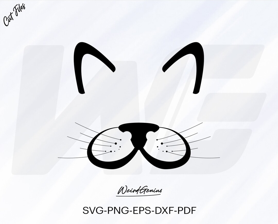 Cat Svg Cat Nose Svg Cat Ears Svg Cat Face Svg Cat Lover Etsy