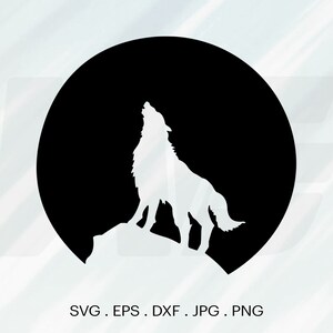Wolf Howling Svg, Wolf Moon SVG, Cut File for Cricut, Clipart, Digital ...