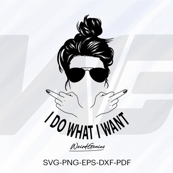 Messy Bun Middle Finger Svg - Etsy