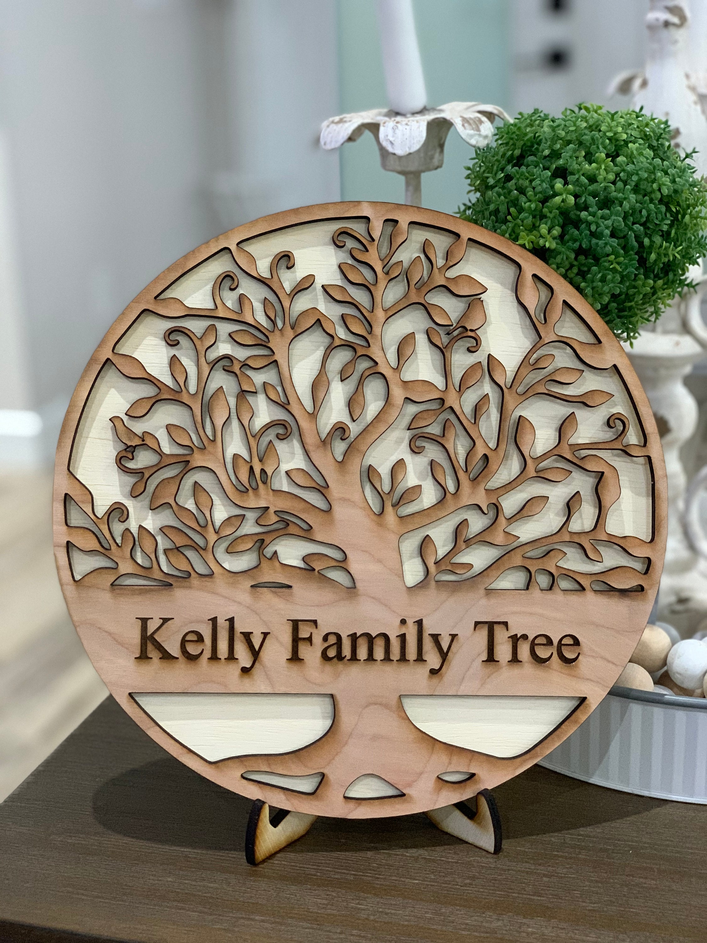 Family tree sign / 3D Layered wood sign / Wall decor / Family | Etsy