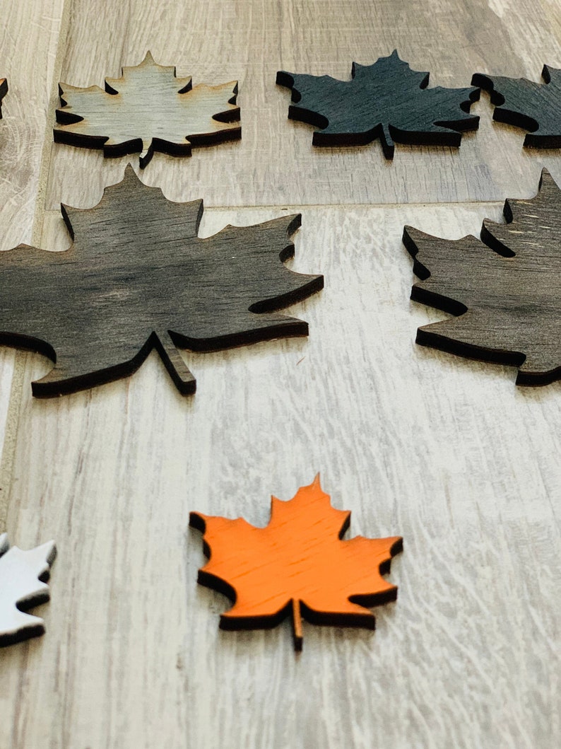 Wood Leaf Set, Fall Tray Decor, Basket or Bowl Filler, Painted or DIY ...