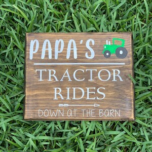 Tractor Rides Sign / Papa Sign / Grandpa Sign / Gift / Farmhouse Decor ...