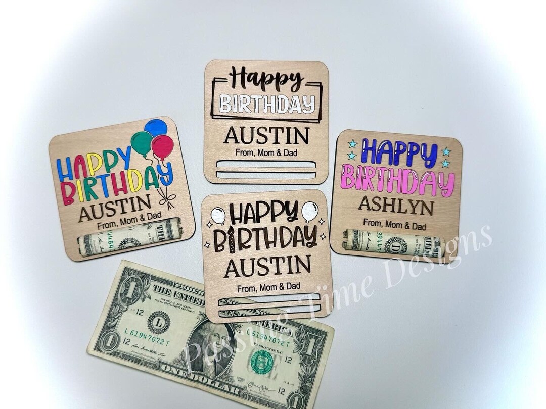 Personalized Wood Birthday Money Holder, Unique Gift, (1 Piece) - Etsy