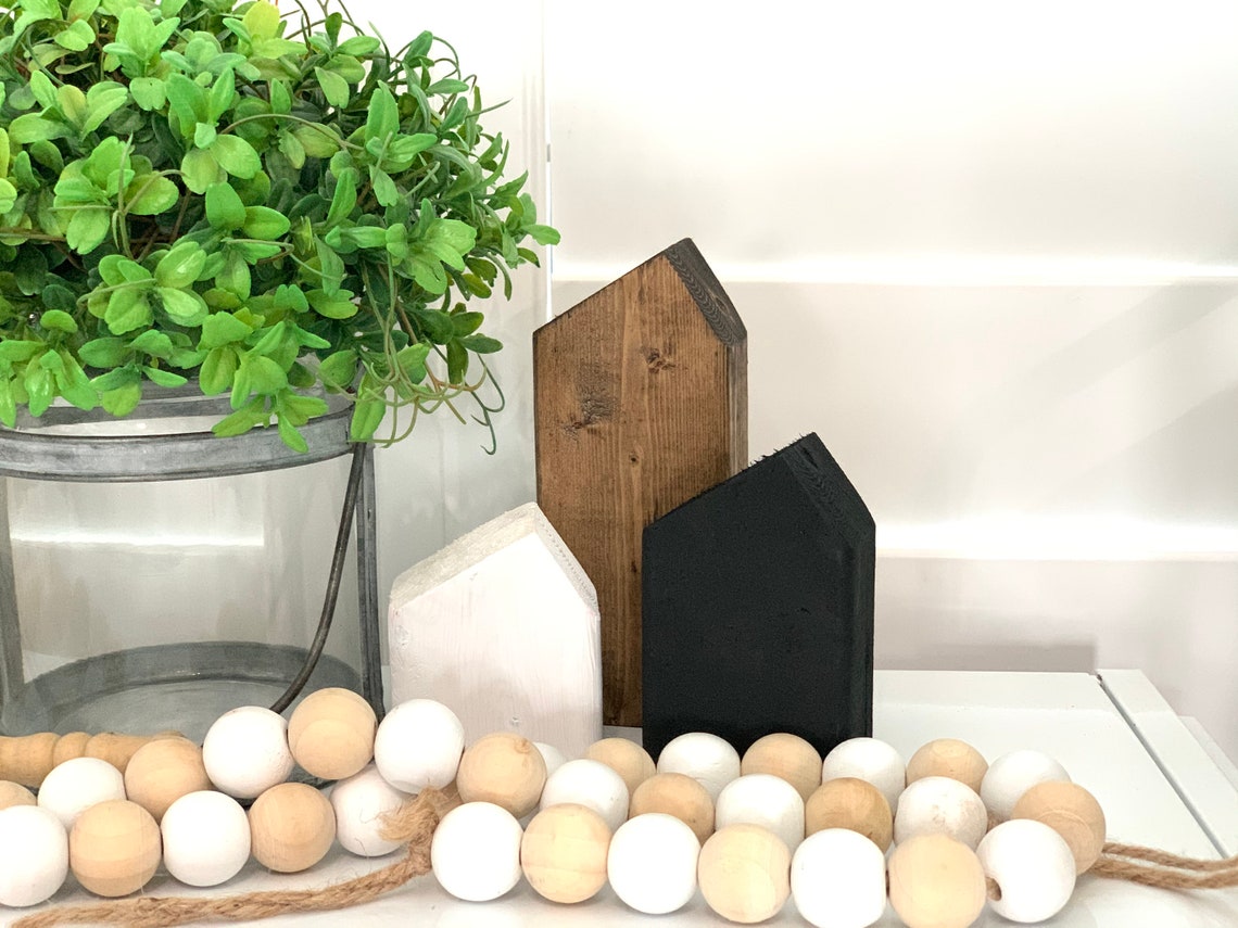 Mini Wood House SETS / Wood House / Farmhouse Decor / Rustic | Etsy