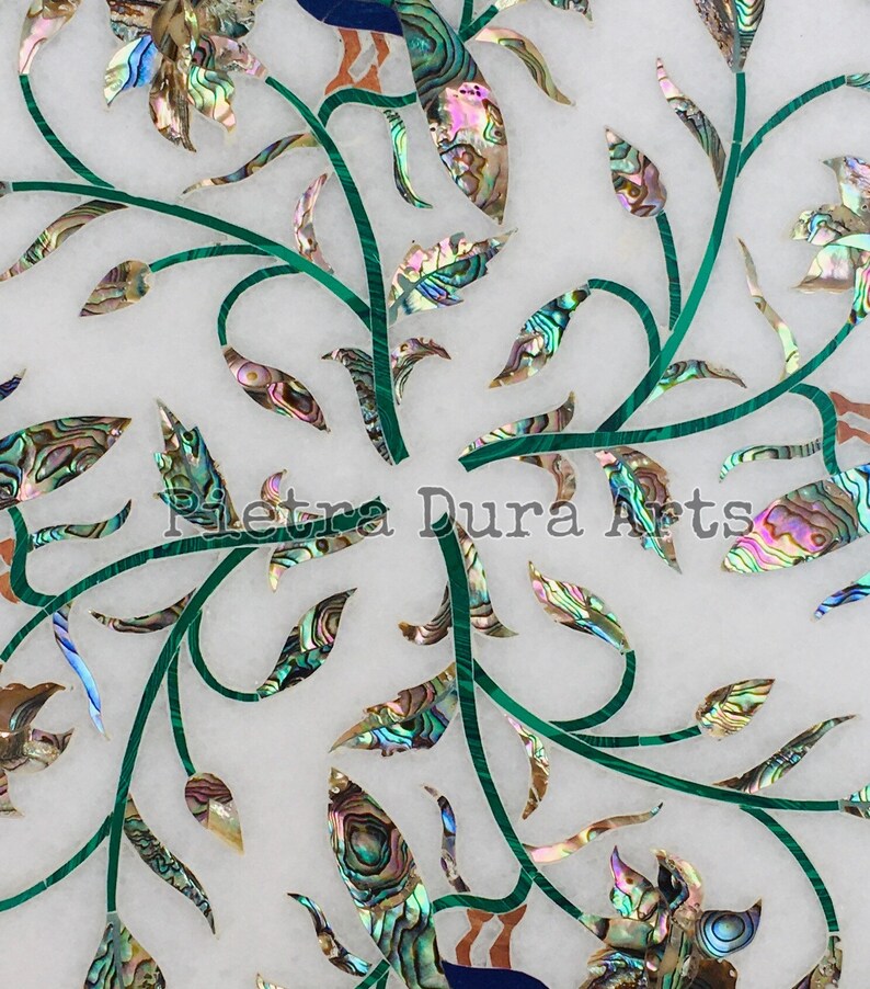 Marble Inlay Table Top Peacock Design 12x12inches ready to Dispatch - Etsy