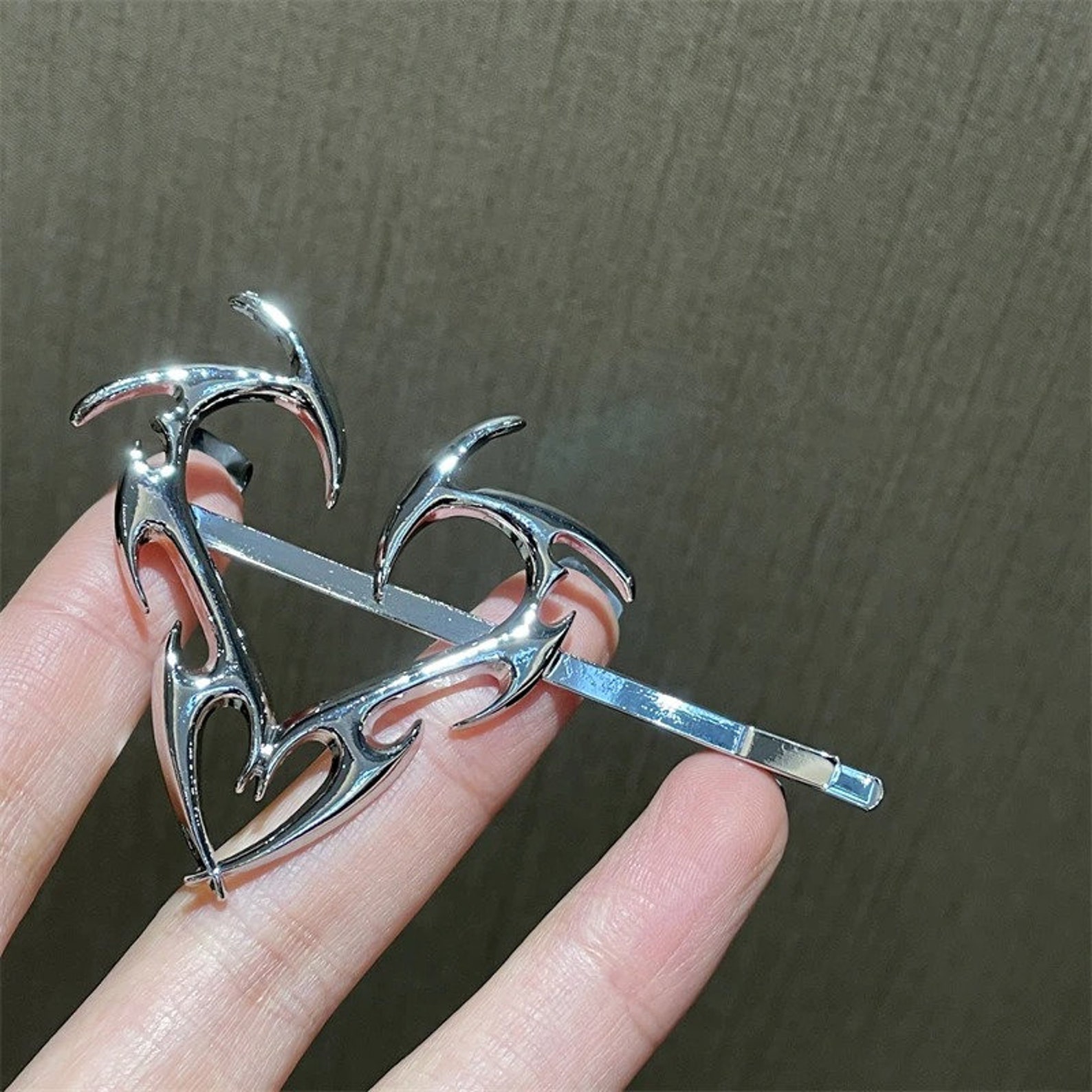 Y2K Futuristic Subversive Heart Hair Clips Edgy Pinterest - Etsy Canada