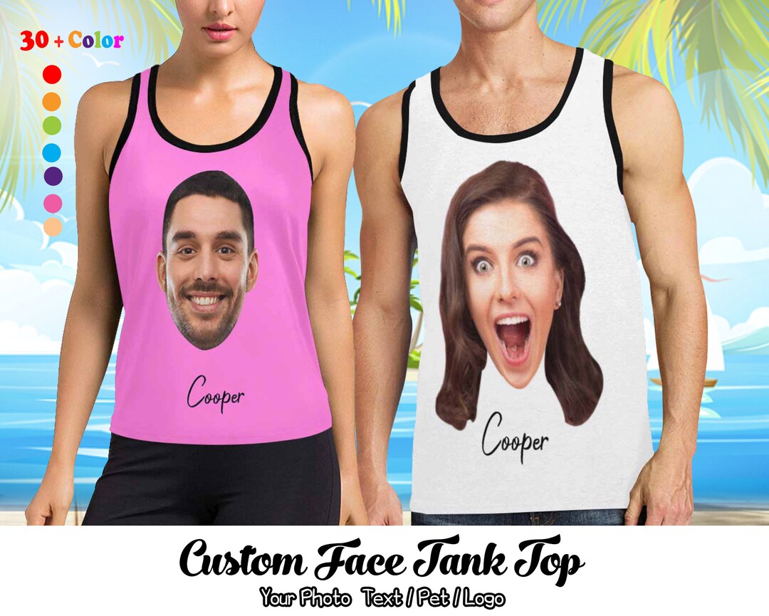 Custom Face Birthday Party Tank Top, Custom Bachelorette Party Shirts ...