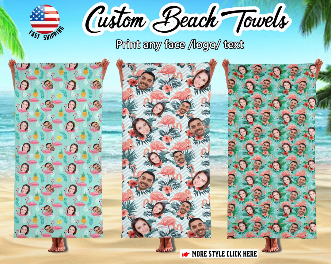 Custom Beach Towel,personalized Photo Beach Towel,hawaiian Beach Towel ...