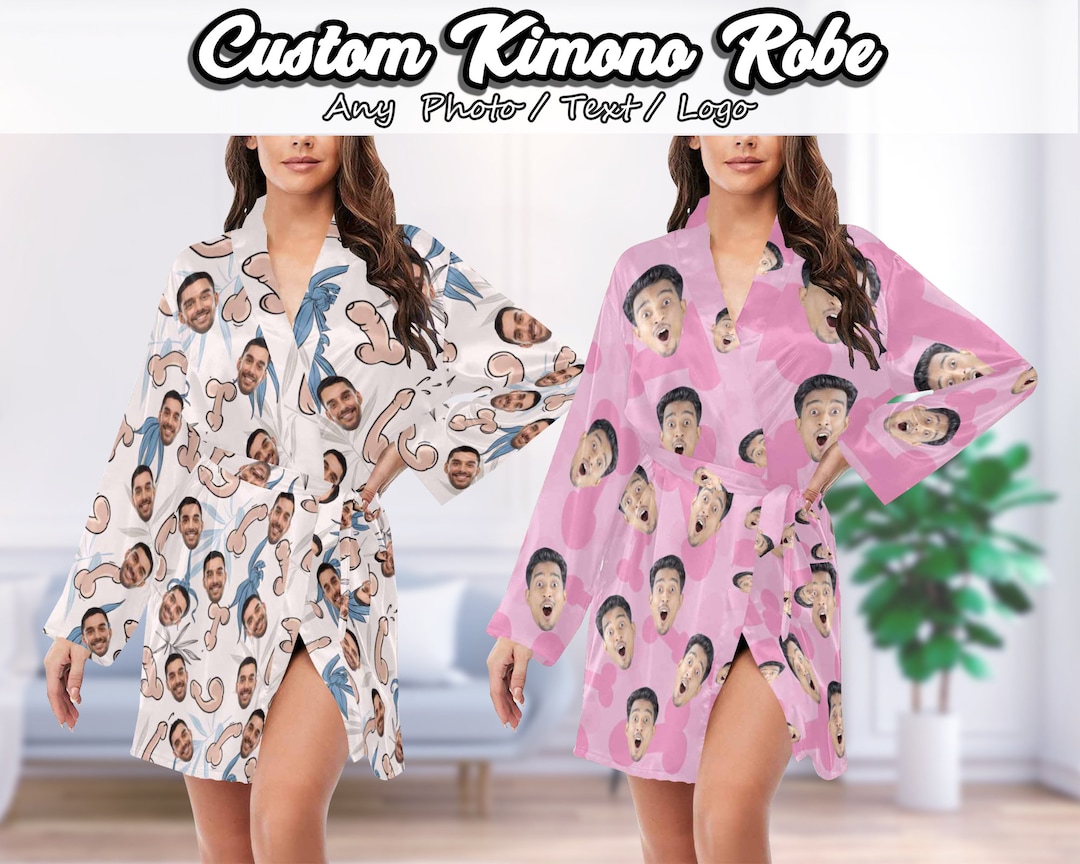 Custom Nightgown for Women, Personalized Night Robe, Funny Design Photo ...