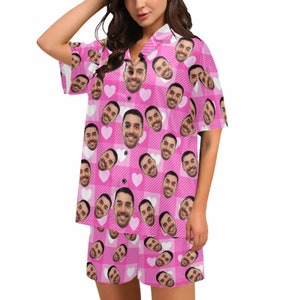 Custom Face Pajama Set: Personalized Photo Print Matching Family ...