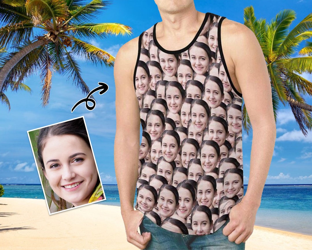 Custom Face Tank Tops Personalized Sleeveless Shirt With Photo Funny ...