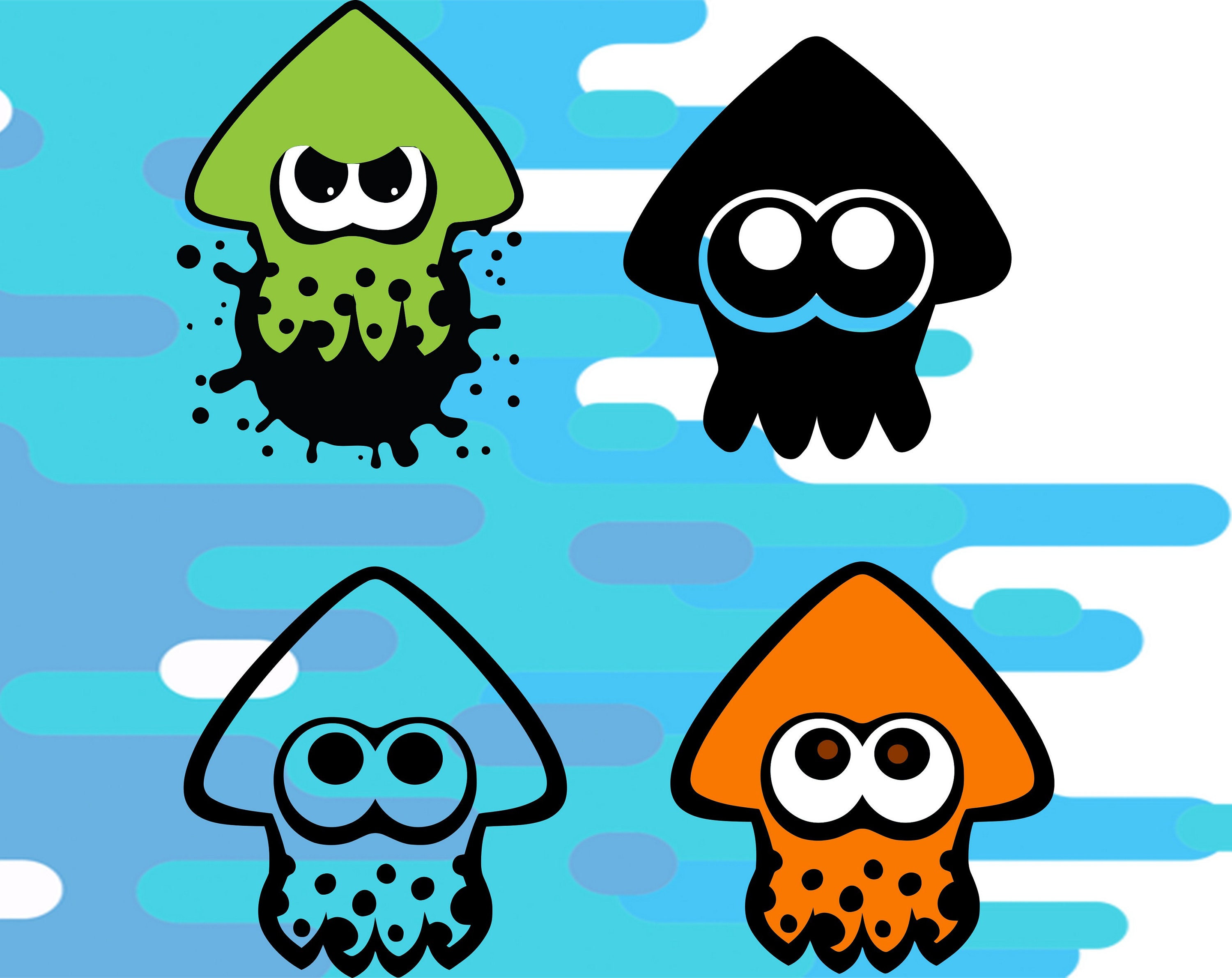 Splatoon squids svg Squids bundle Splatoon svg dxf png | Etsy
