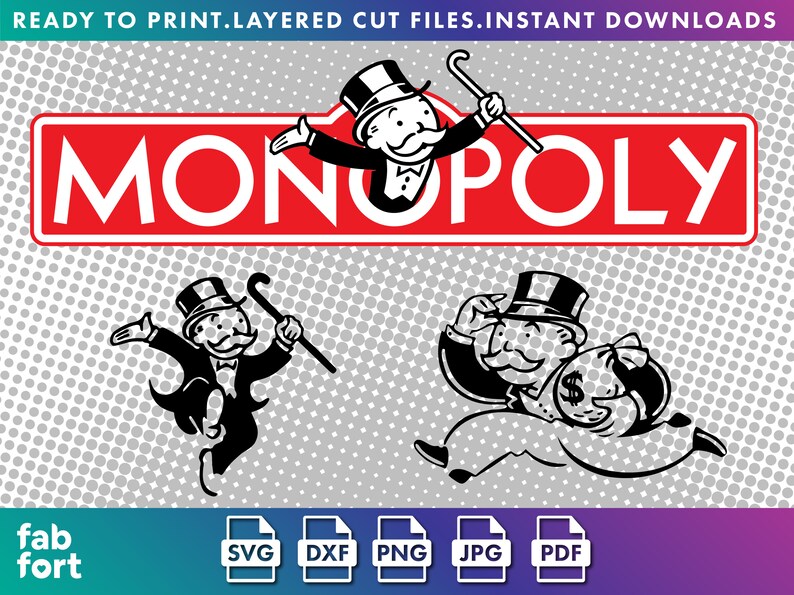Monopoly game Monopoly Man logo SVG_DXF_PNG_JPG_PDF Cricut | Etsy