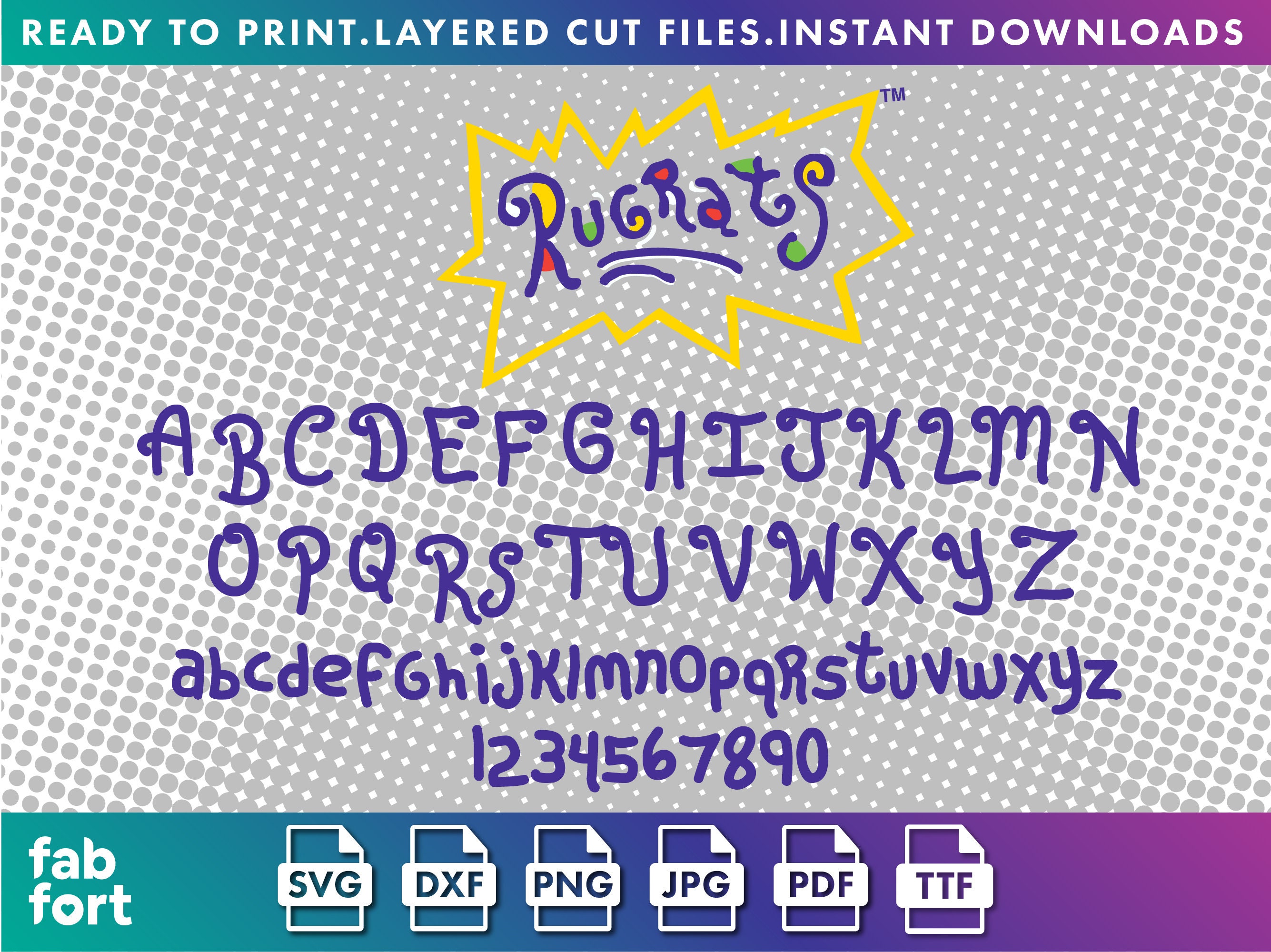 Rugrats font_alphabet_logo geschnitten E-Dateien für Cricut | Etsy