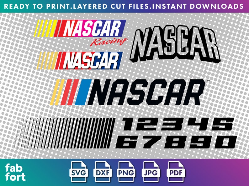 Nascar logos and racing numbers cut files for cricut and | Etsy