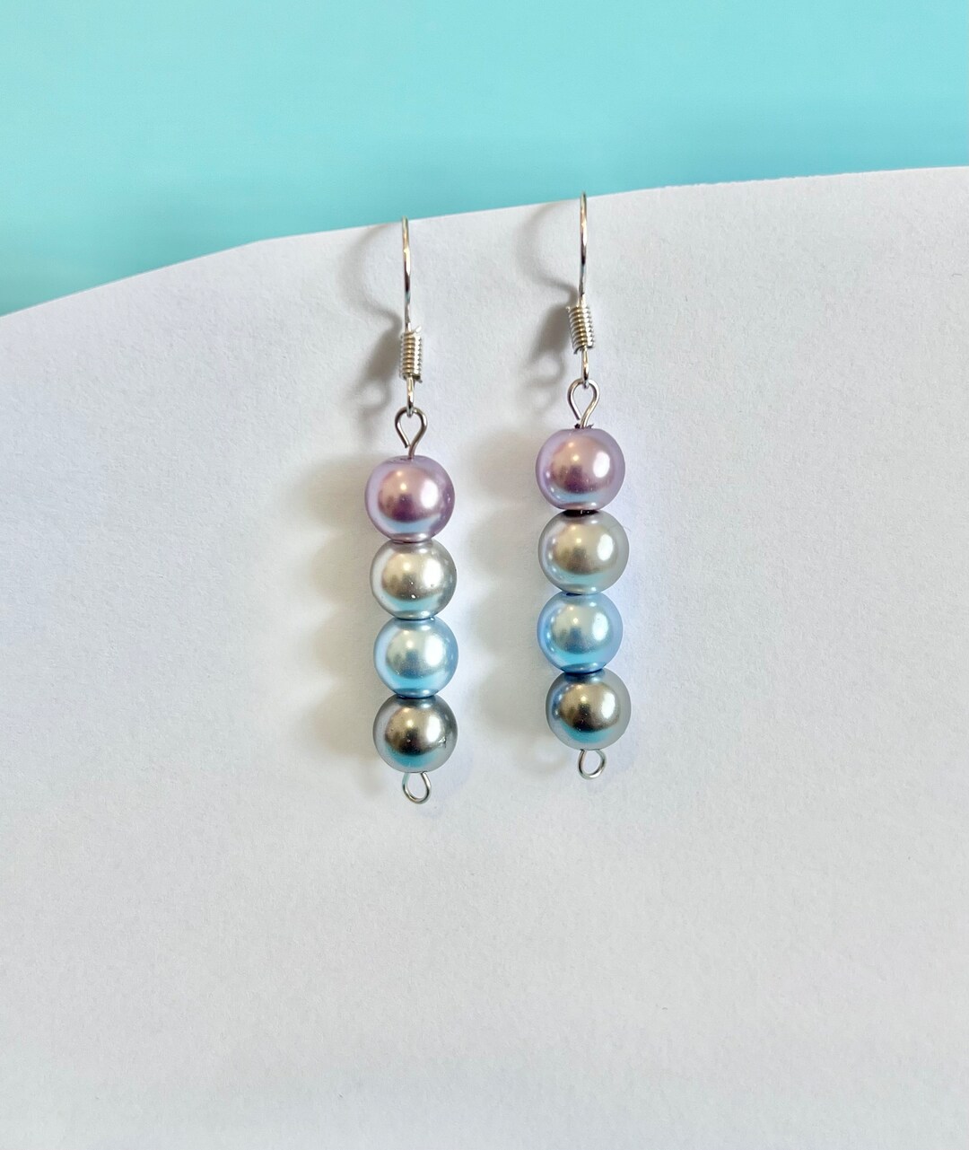 Metallic Pearl Effect Ball Stacker Dangle Earrings, Classic, Delicate ...