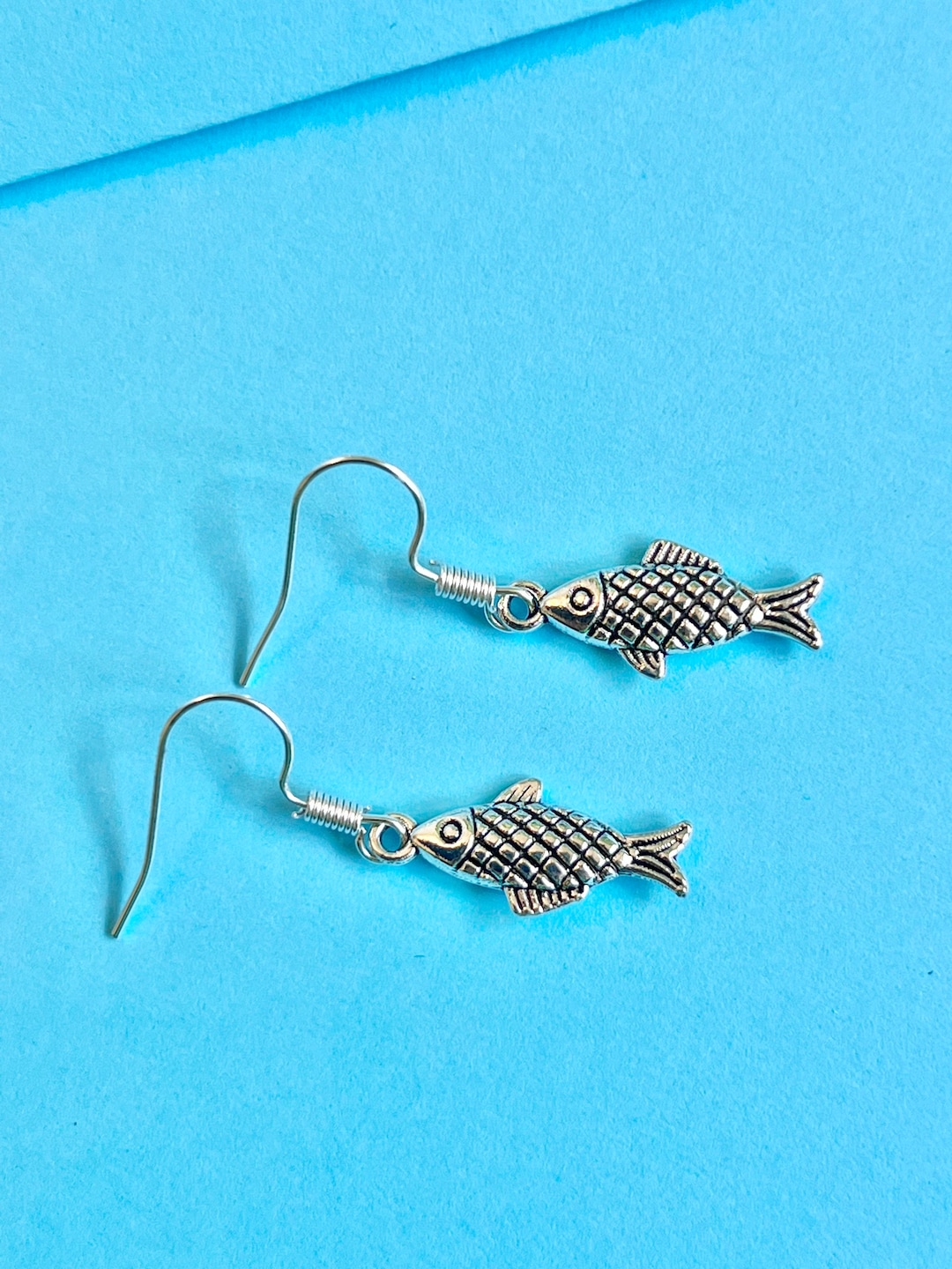 Fish Dangle Earrings Delicate and Dainty, Present for Her, Fisherwoman ...