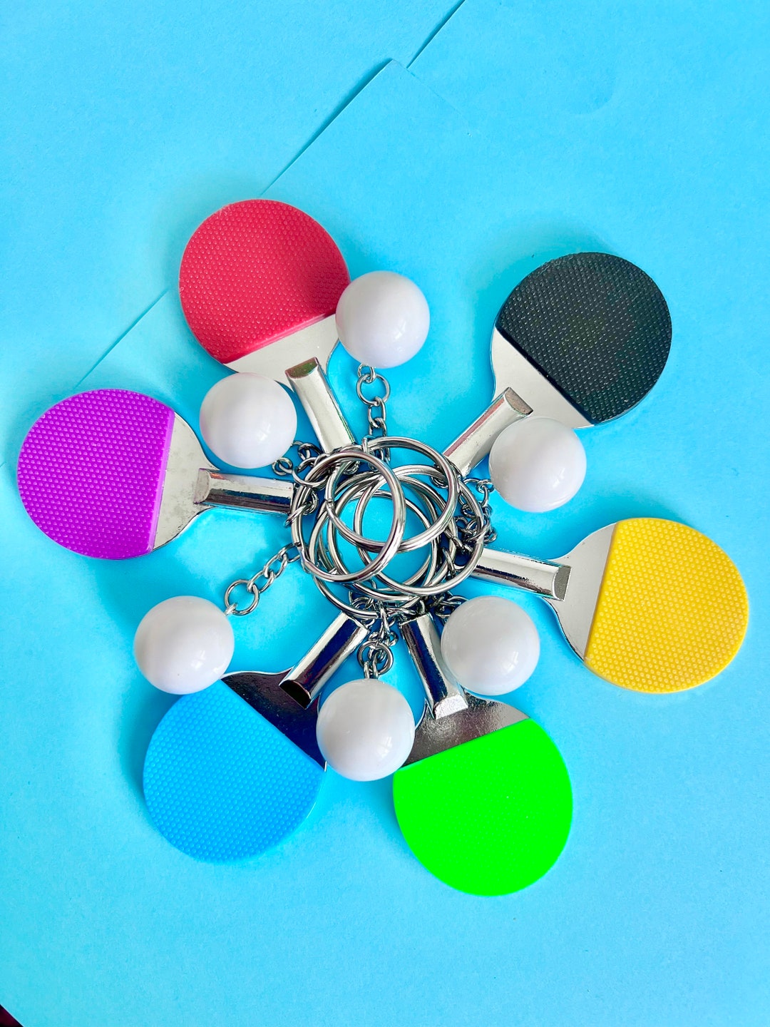 Table Tennis Bat and Ball Keyring, Key Chain, Fun and Funky - Etsy