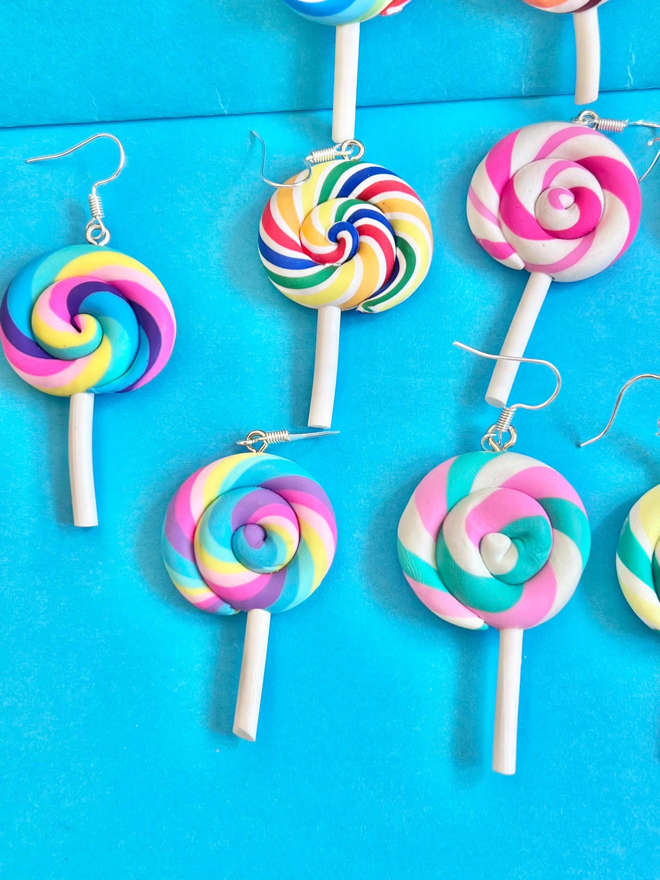 Lollipop Dangle Earrings Fun Earrings Quirky Candy - Etsy Israel