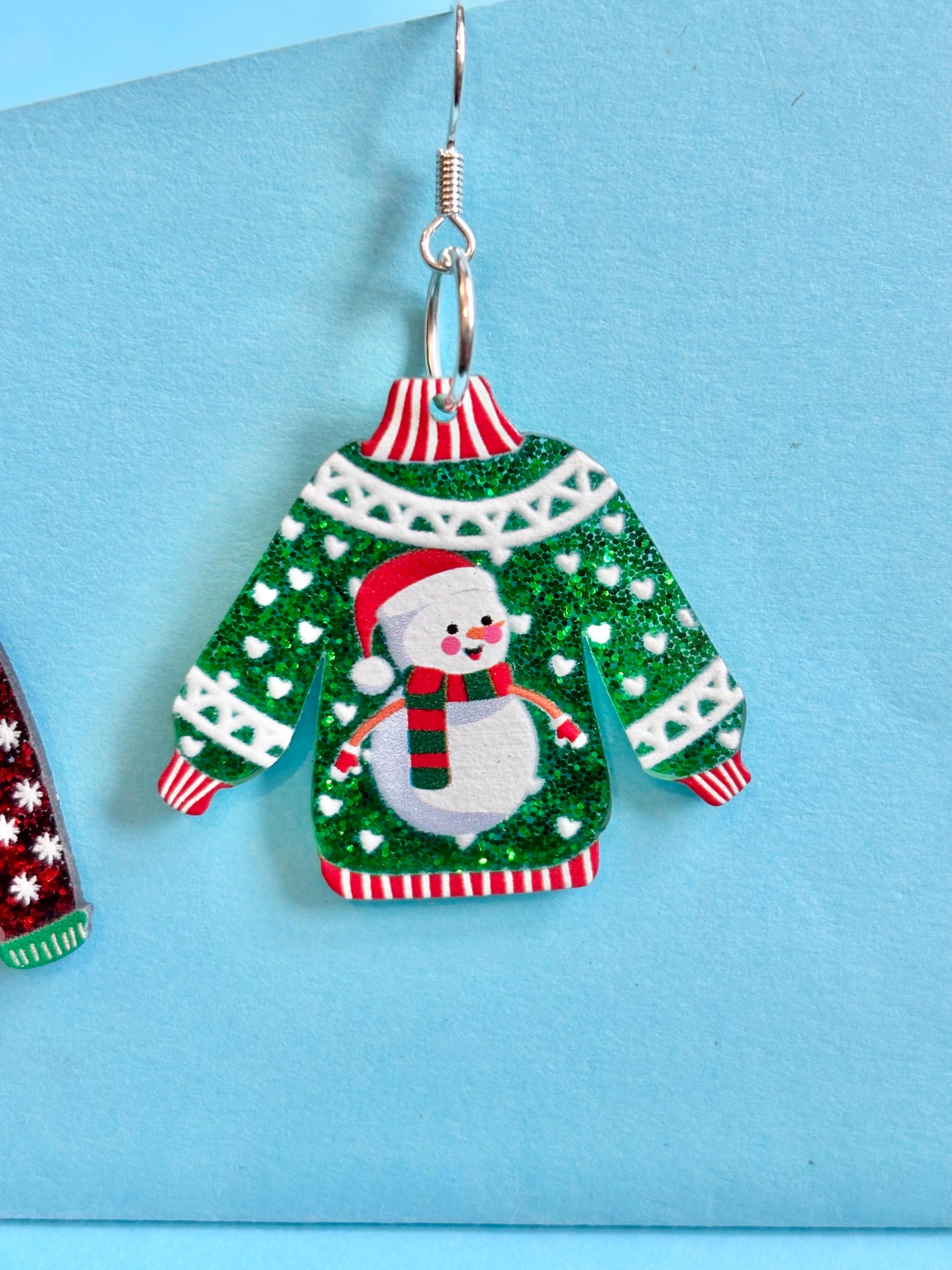 Christmas Jumper Character Earrings, Funky, Dangle, Fun and Quirky ...