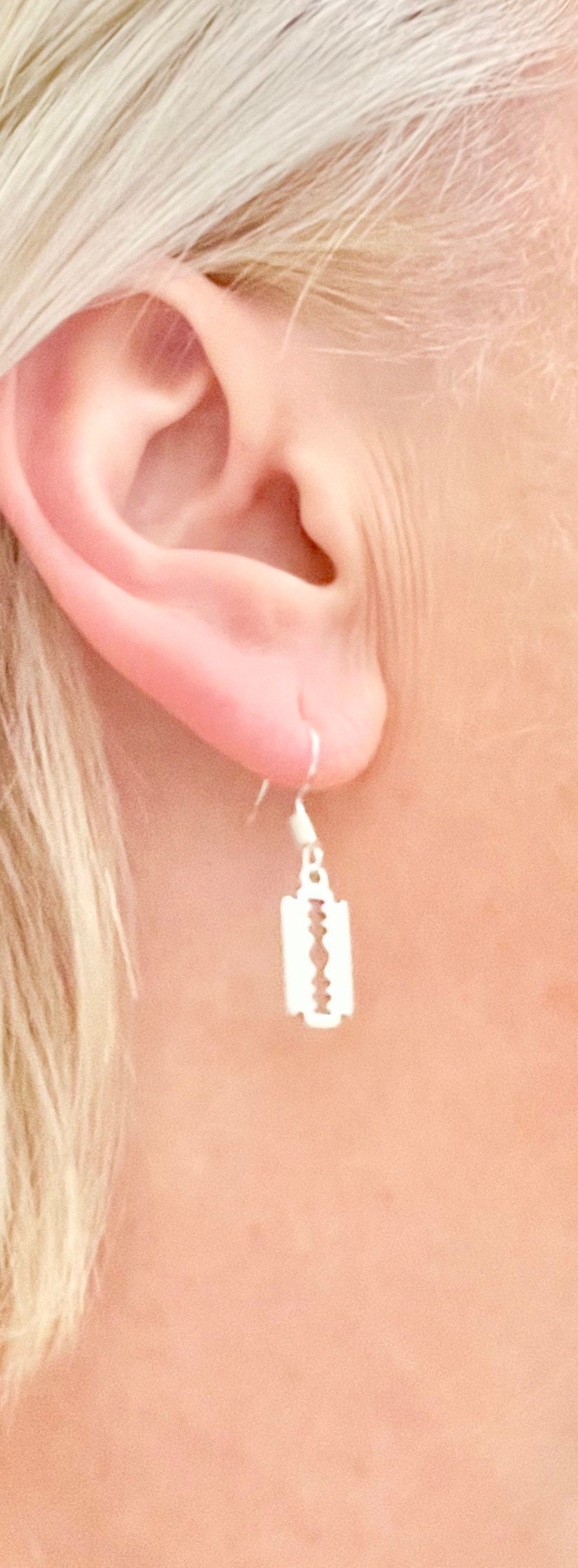 Razor Blade Dangler Earrings Quirky, Funky and Fun, Gothic Horror - Etsy
