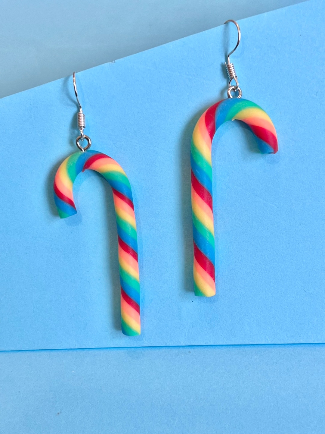 Candy Cane Large Earrings, Funky Earrings, Dangle Earrings, Fun ...