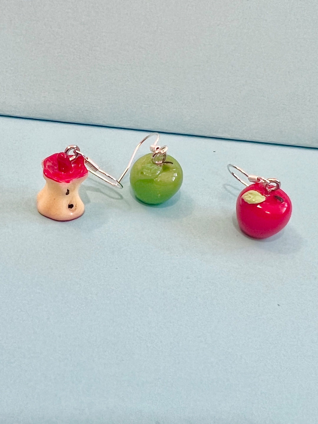 Apple Core Dangle Earrings, Fruit Earrings, Fun Earrings, Funky ...