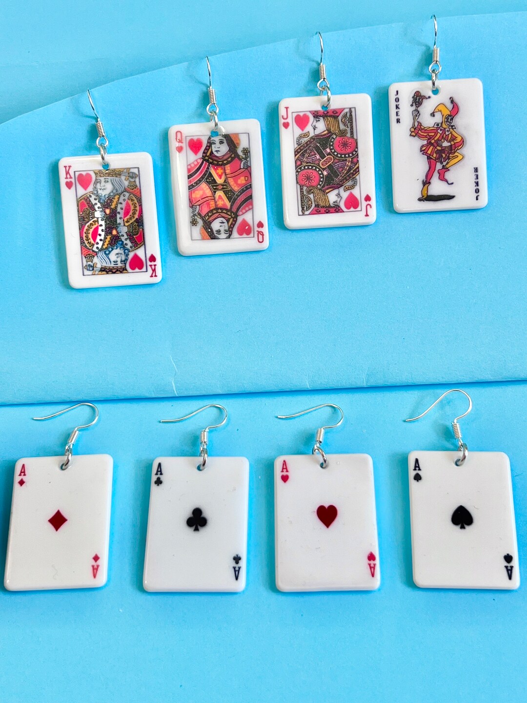 Playing Card Joker/queen/king/jack/ace Dangle Earrings Fun and - Etsy