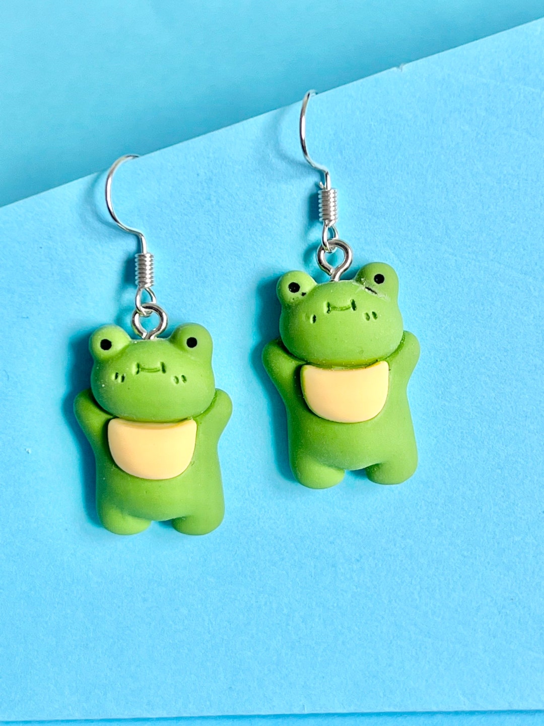 Fiona the Frog Earrings, Fun Funky, Dangler Earrings - Etsy