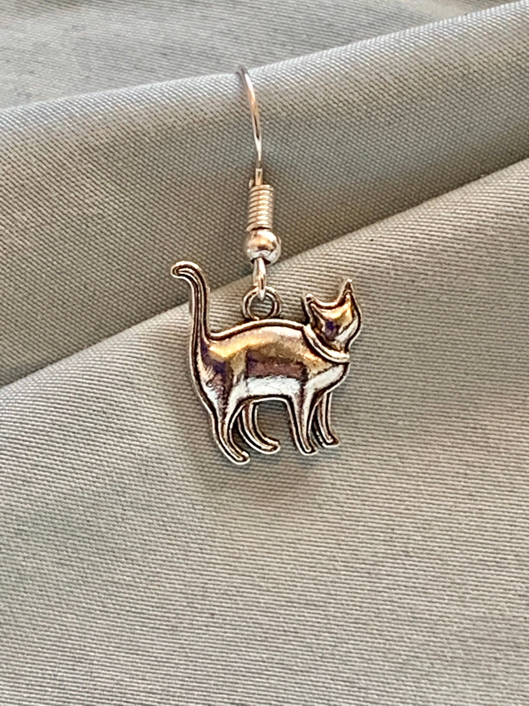 Cat Cute Dangler Dangle Earrings Quirky Funky and Fun Animal - Etsy