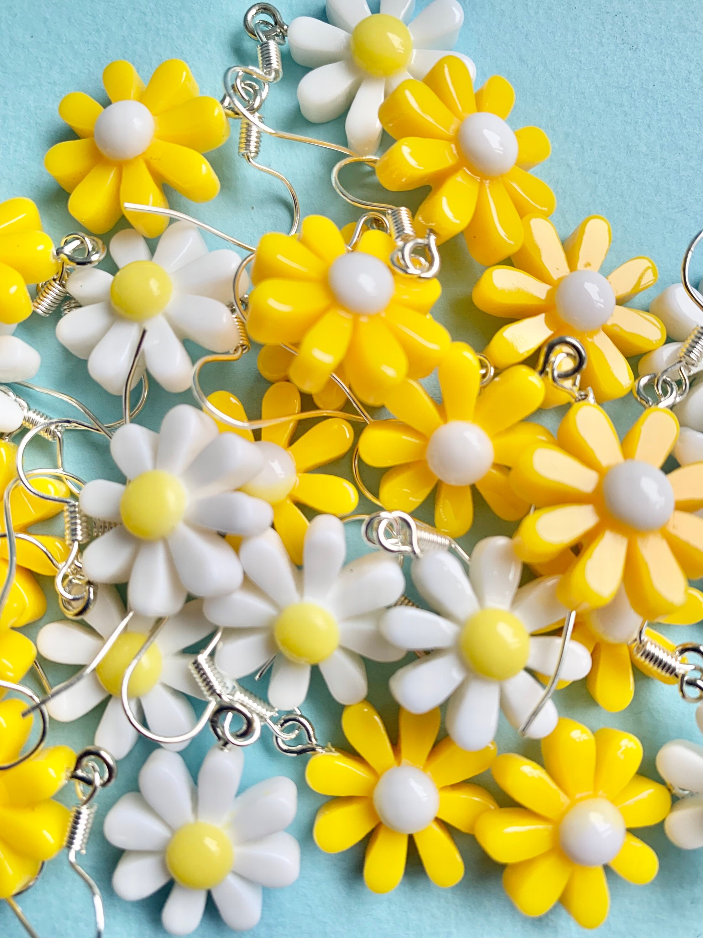 Daisy Mini Beautiful Flower White and Yellow Dangler | Etsy