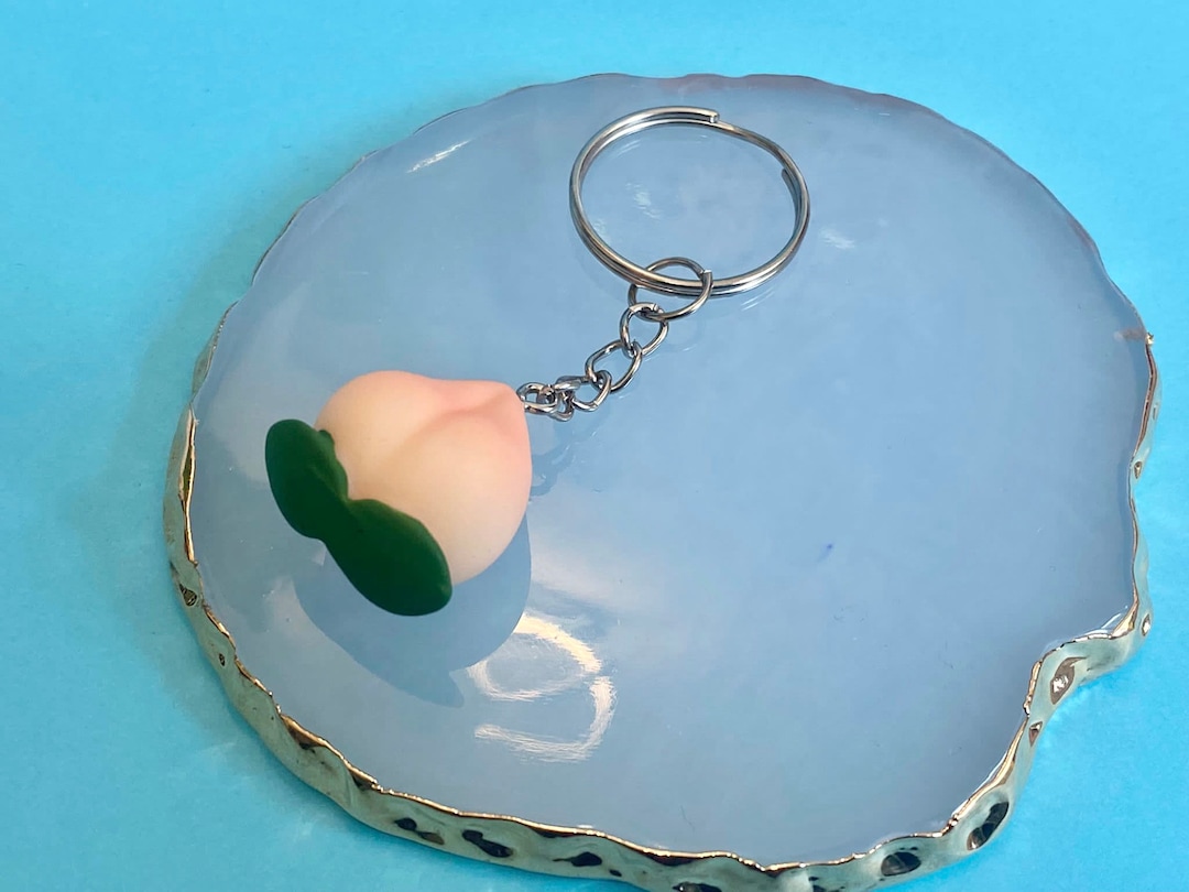 Peach Keyring, Key Chain, Fun and Funky, Peach - Etsy UK