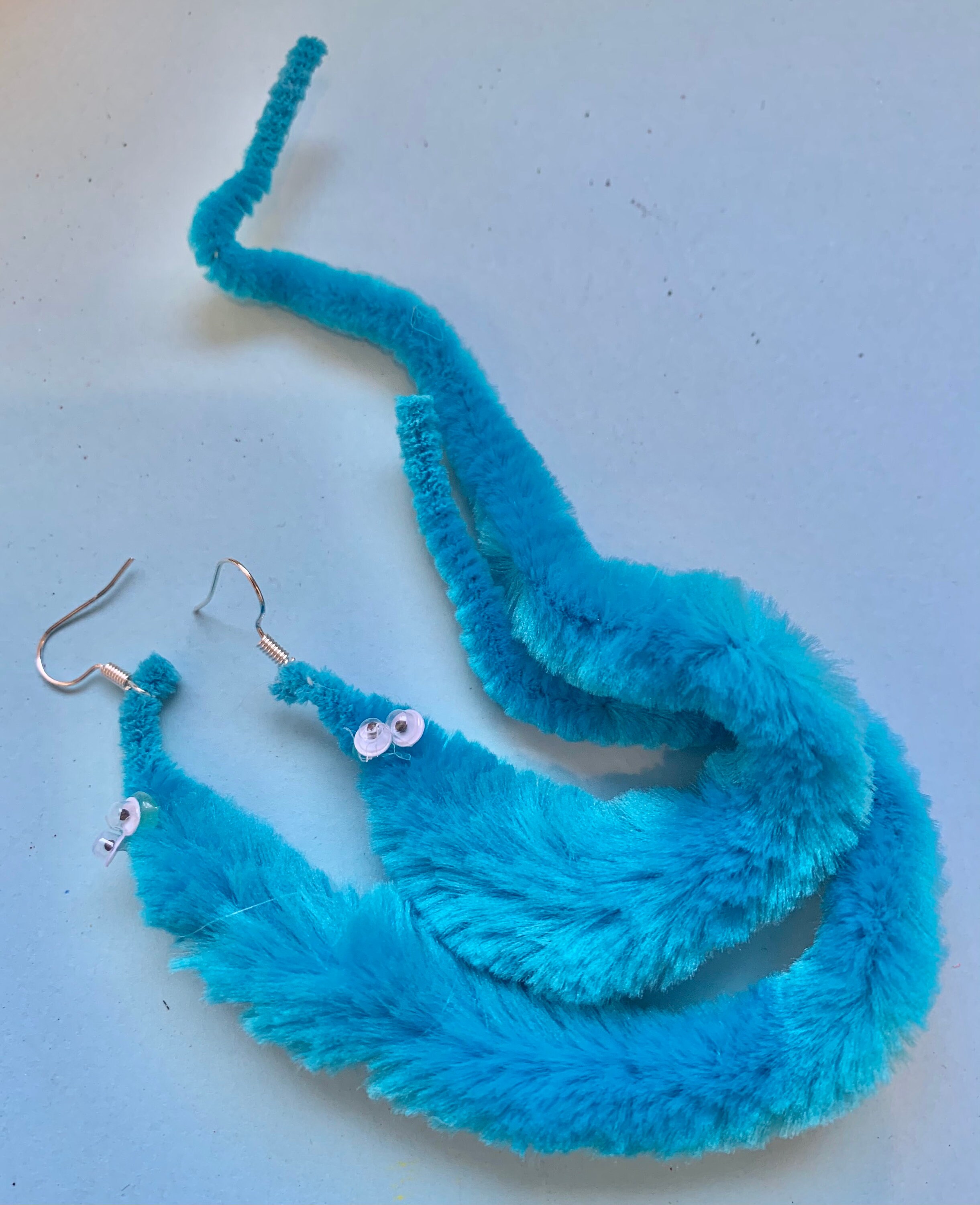 Worm on a string dangler earrings fun funky original and | Etsy