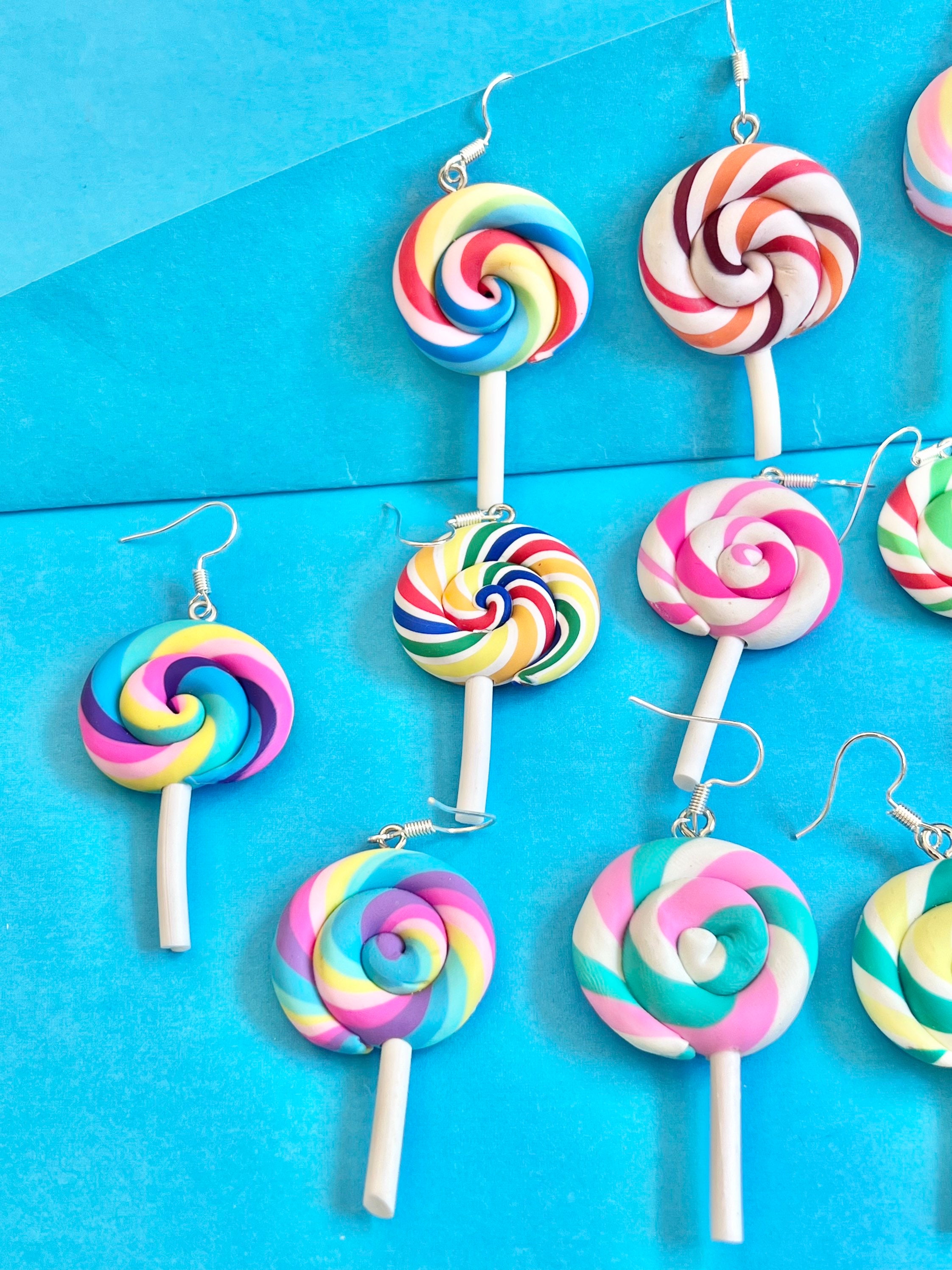 Lollipop Dangle Earrings Fun Earrings Quirky Candy - Etsy Israel