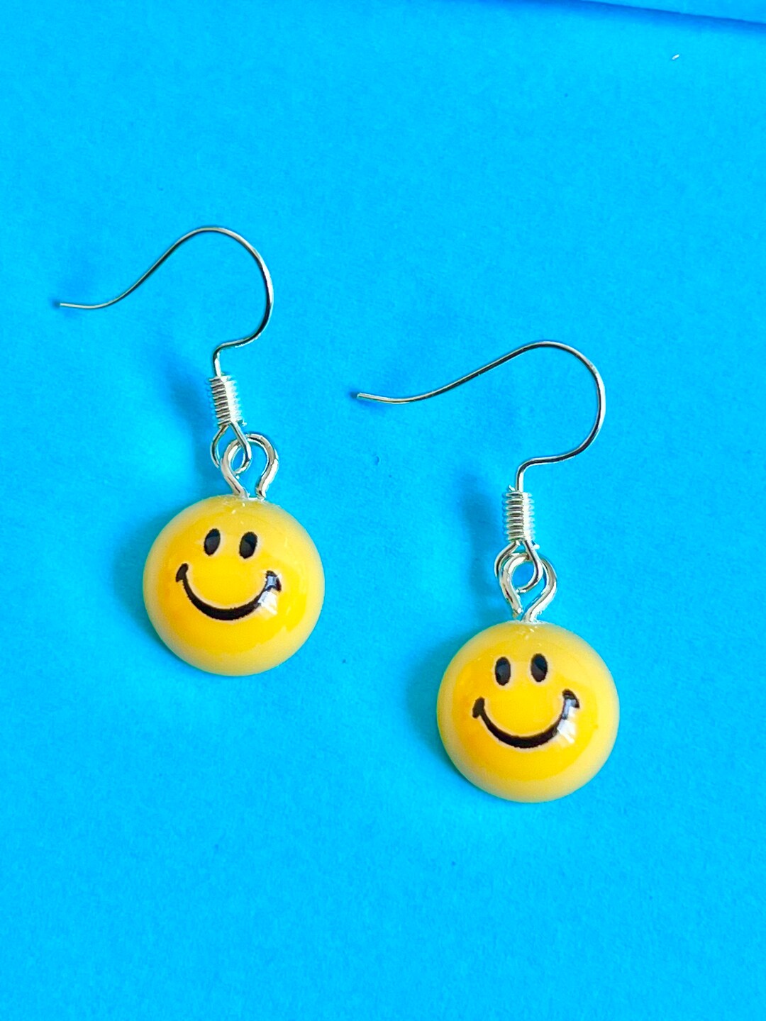Smiley Yellow Cute Dangler Earrings - Pair, Funky, Quirky Earrings ...