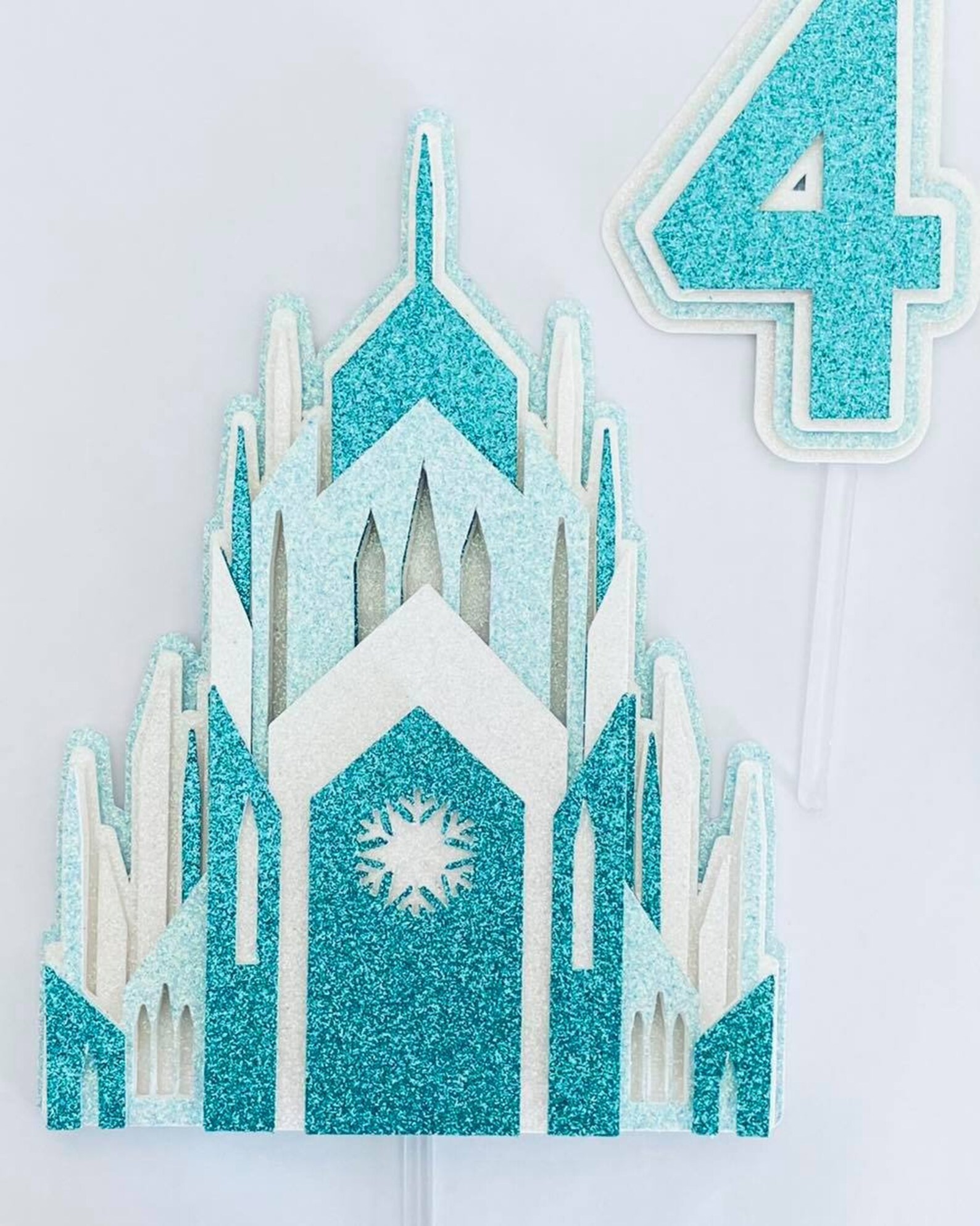 Elsa's Castle Frozen Cake topper with separate age | Etsy