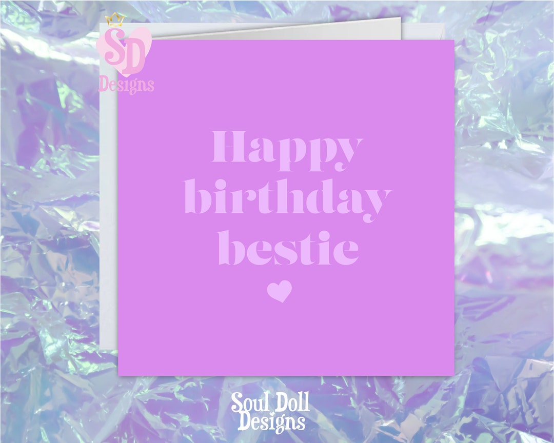 Happy Birthday Bestie Card for Her Uk,cute Best Friend Birthday Card ...