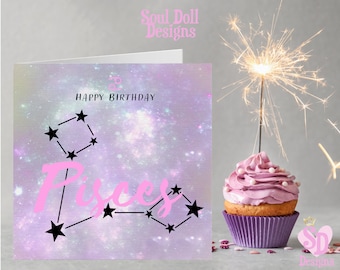 Sagittarius Zodiac Sign Birthday Card UK, Sagittarius Horoscope ...