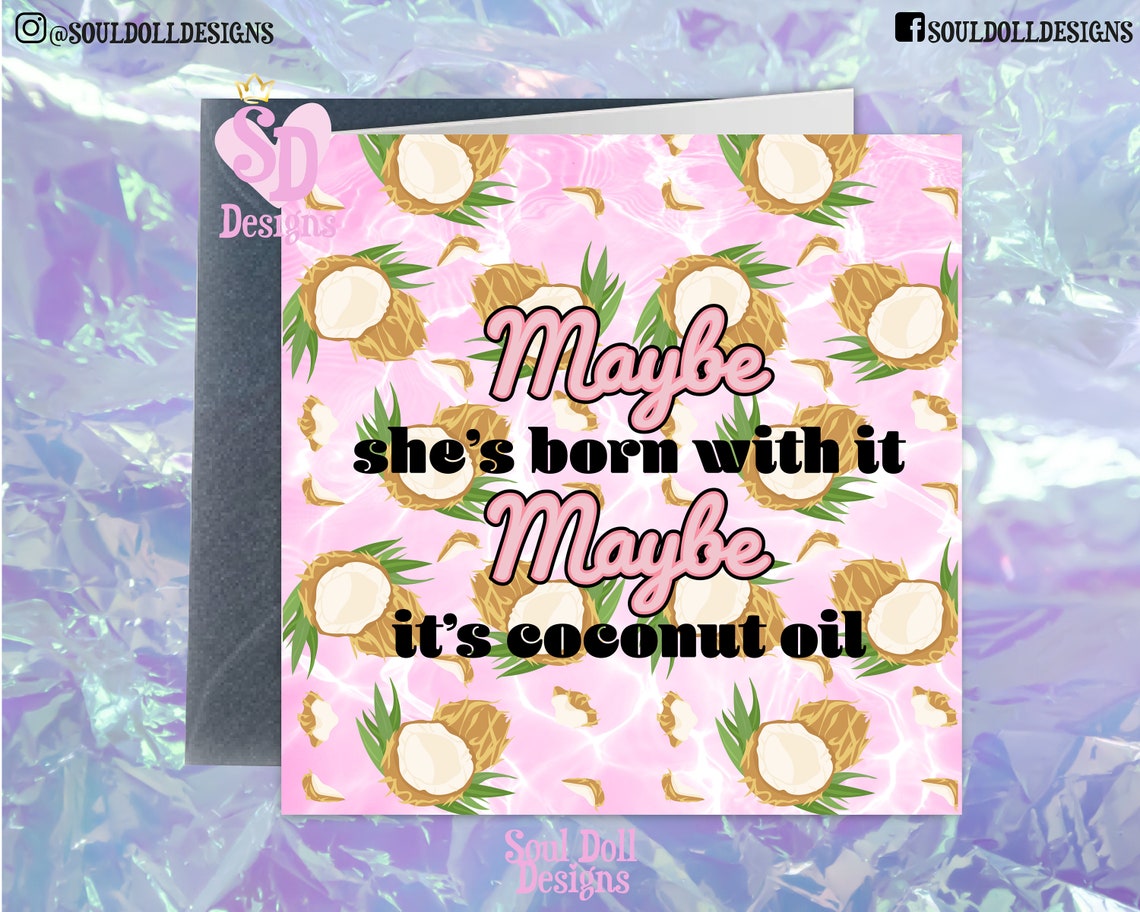 Coconut Miracles fun Birthday Card for Her Uk,summer Tropical Paradise ...