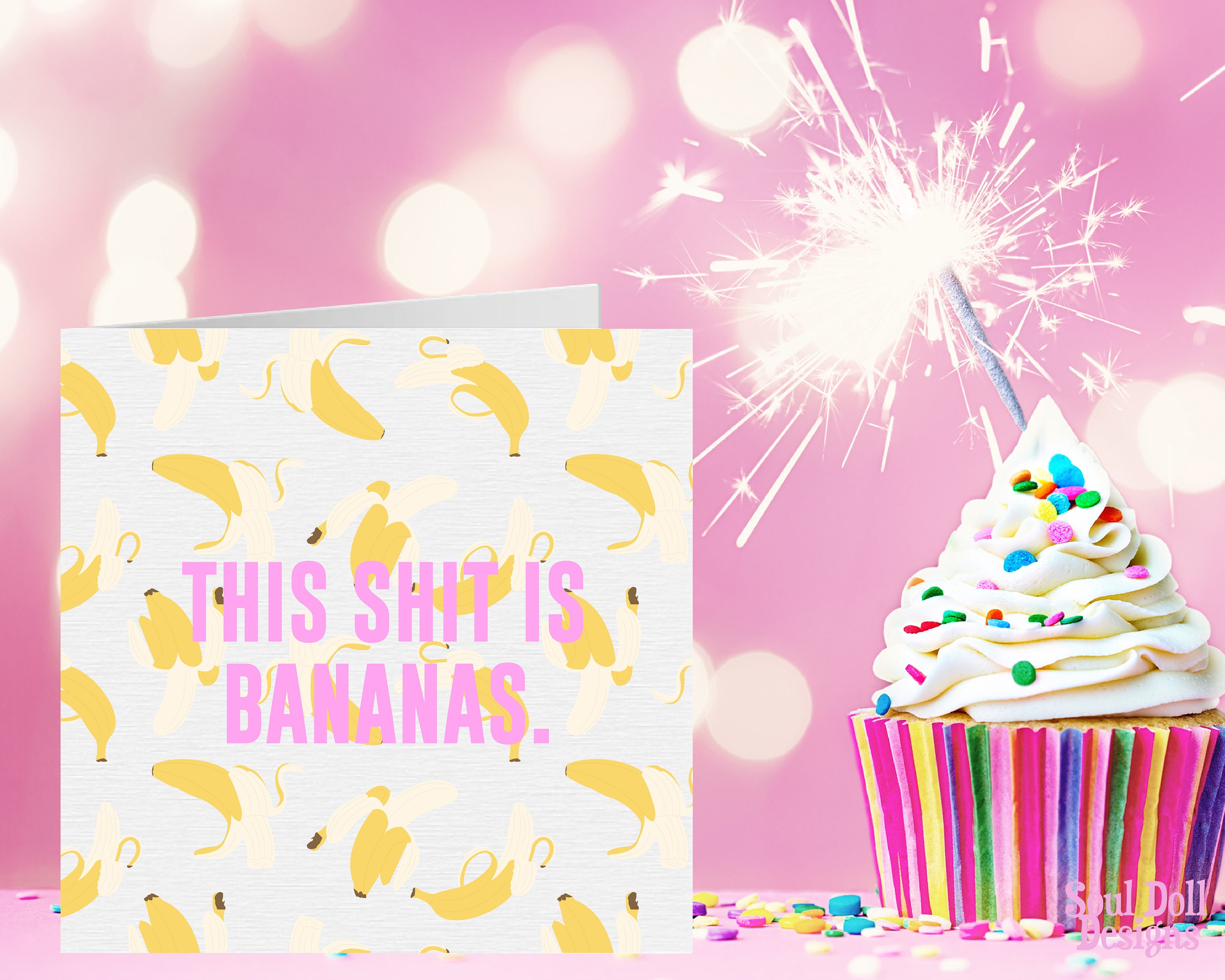 Banana Print Gift Wrap, Fruit Bananas Wrapping Paper and Gift Tag for ...