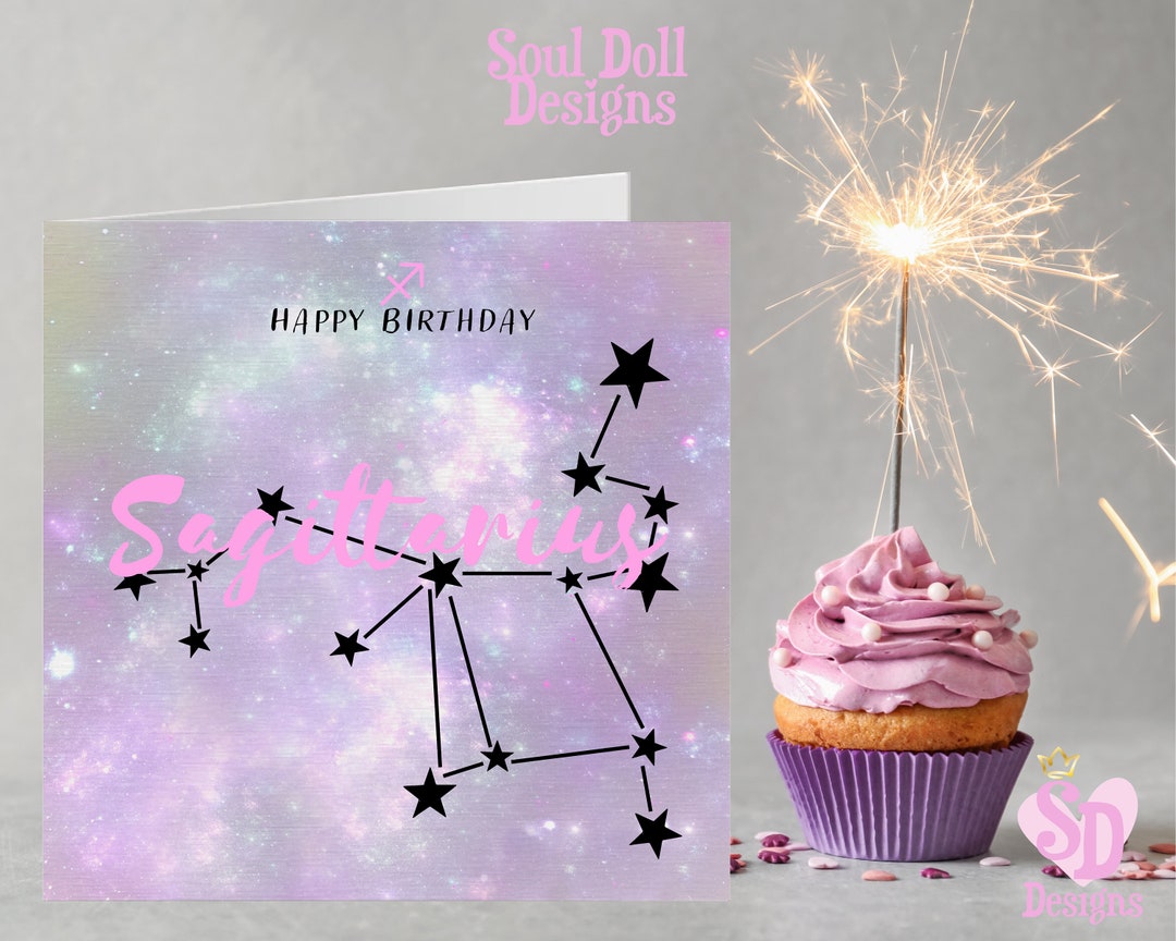 Sagittarius Zodiac Sign Birthday Card UK, Sagittarius Horoscope ...