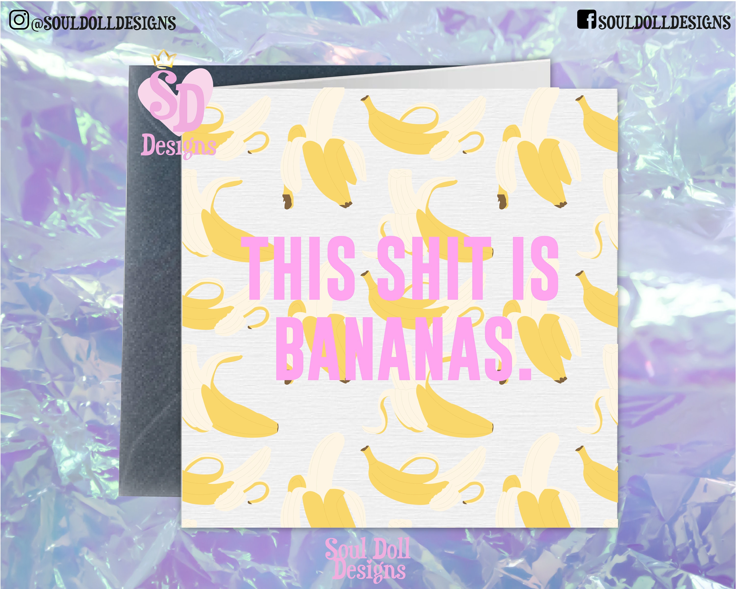 Banana Print Gift Wrap, Fruit Bananas Wrapping Paper and Gift Tag for ...