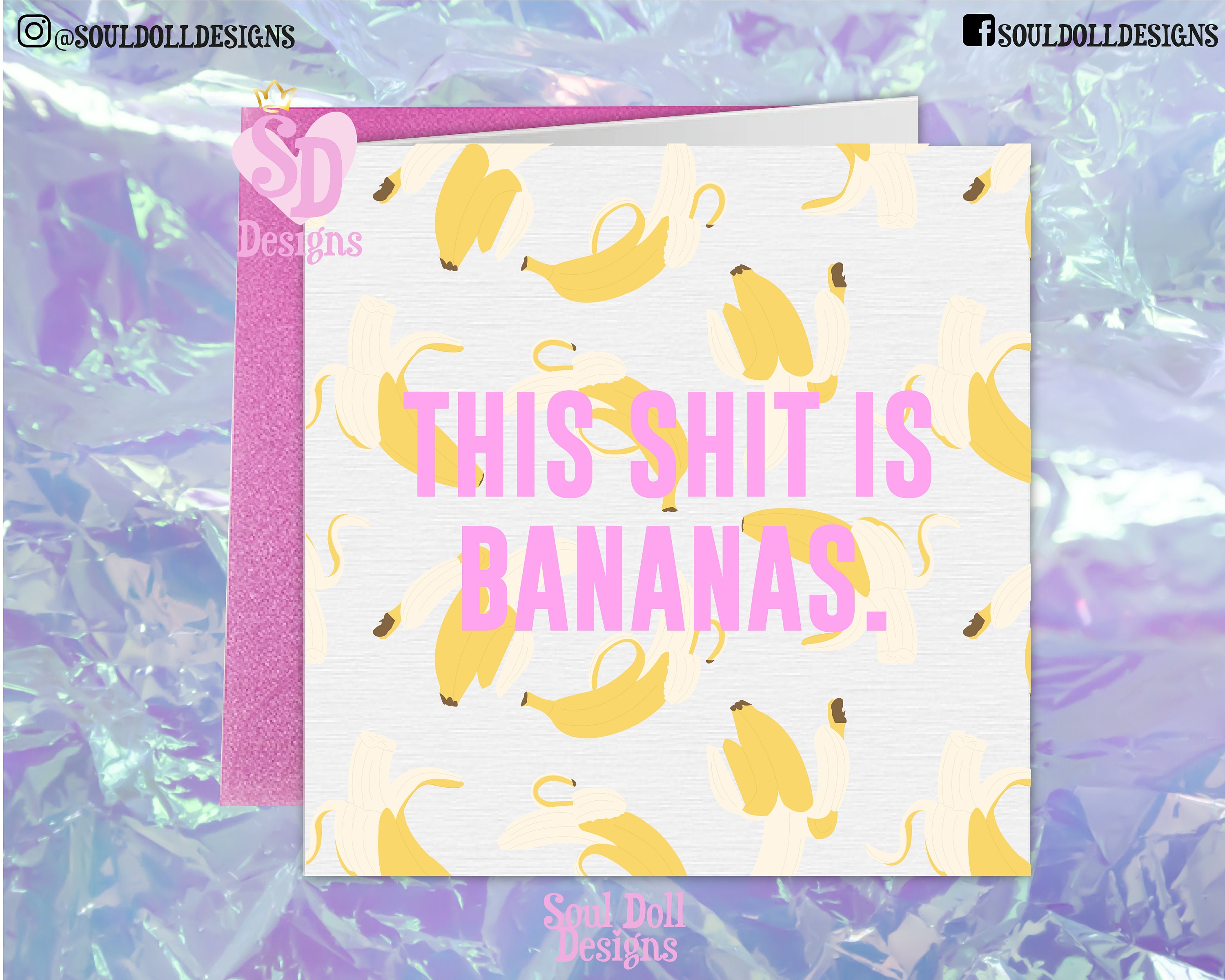 Banana Print Gift Wrap, Fruit Bananas Wrapping Paper and Gift Tag for ...