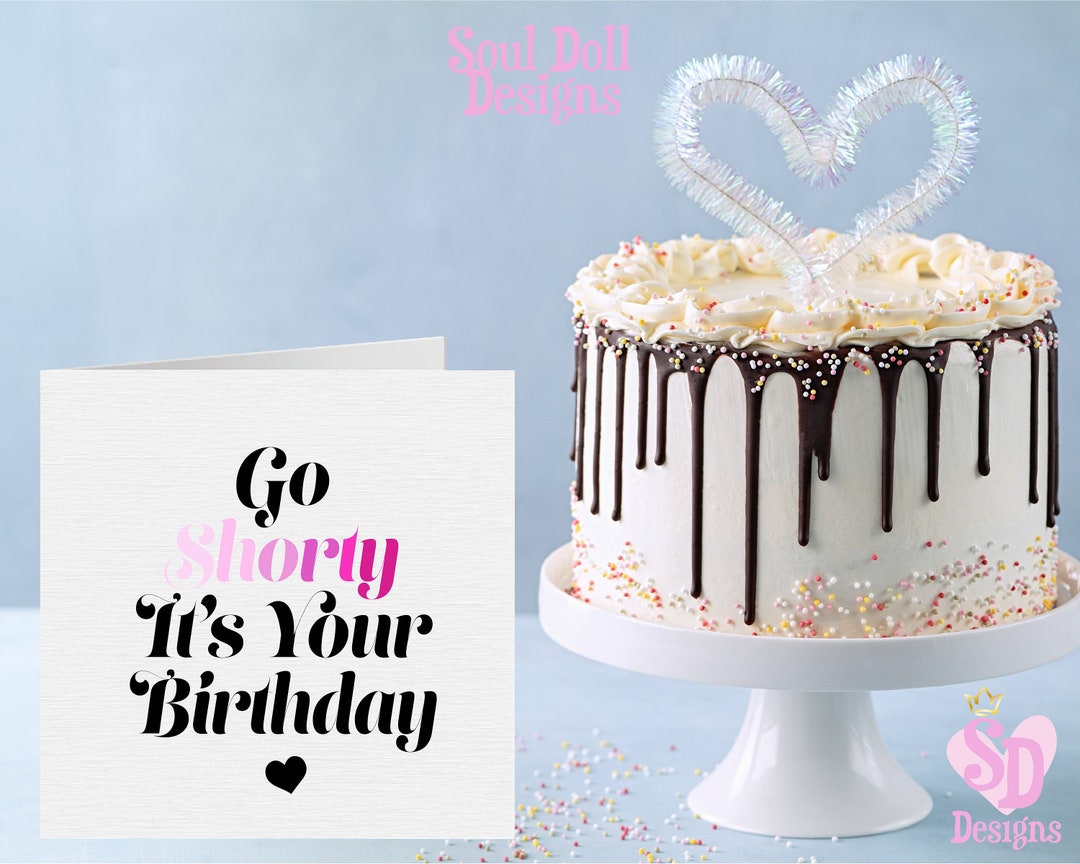 Go Shorty It's Your Birthday Card for Her UK Pink Ombre - Etsy
