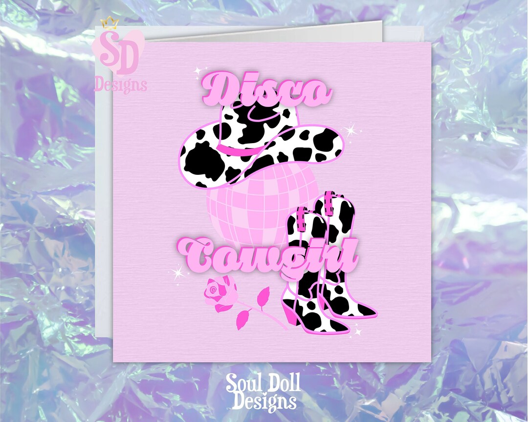 Disco Ball Cowgirl Birthday Card for Friend,happy Birthday Card for Her ...