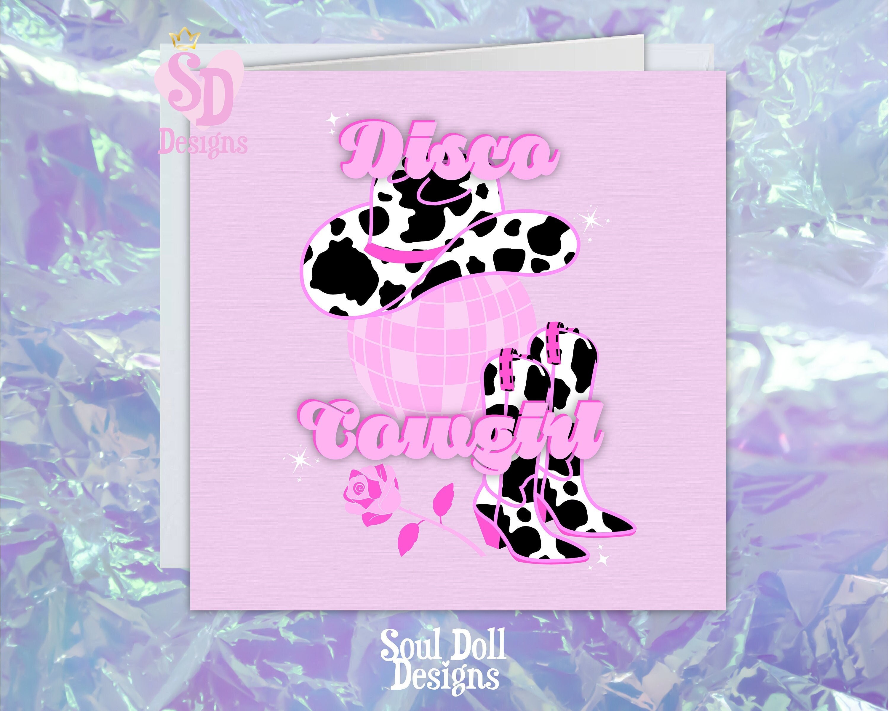 Disco Ball Cowgirl Birthday Card for Friend,happy Birthday Card for Her ...