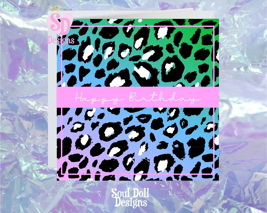 Leopard Print Happy Birthday Card Friend,birthday Card for Her,birthday ...