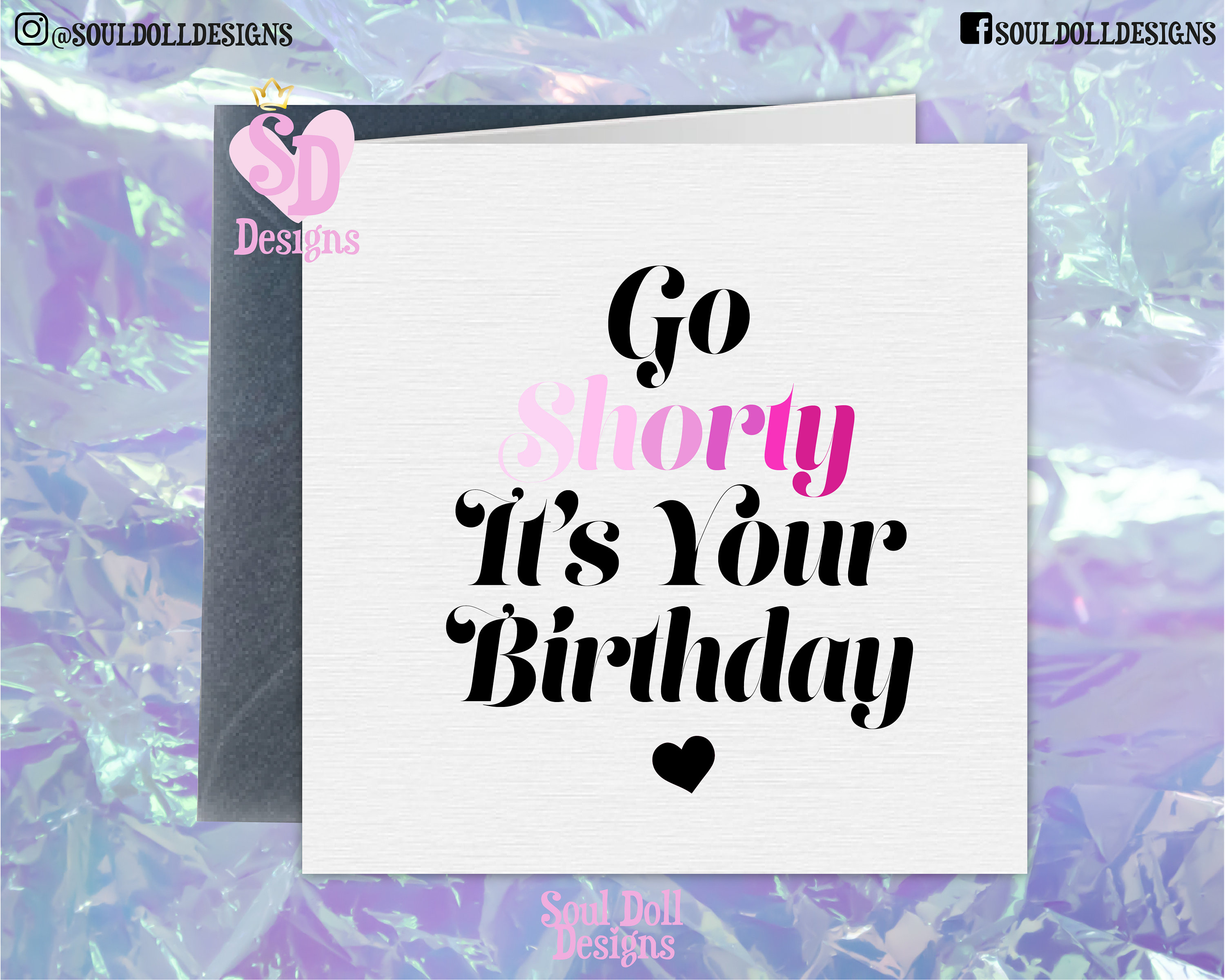 Go Shorty It's Your Birthday Card for Her UK Pink Ombre - Etsy