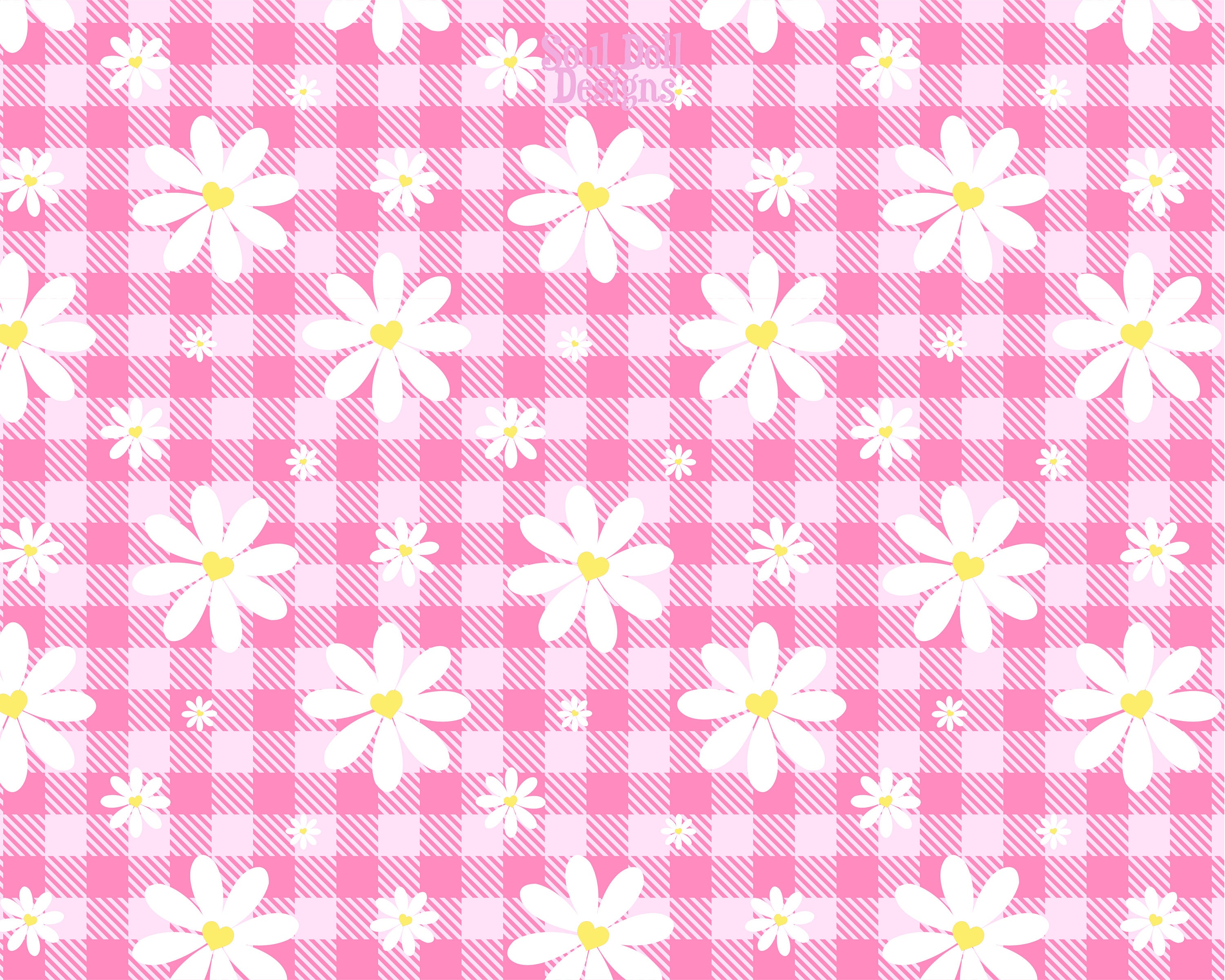 Daisy Print Gift Wrap, Pastel Check Print Wrapping Paper and Gift Tag ...