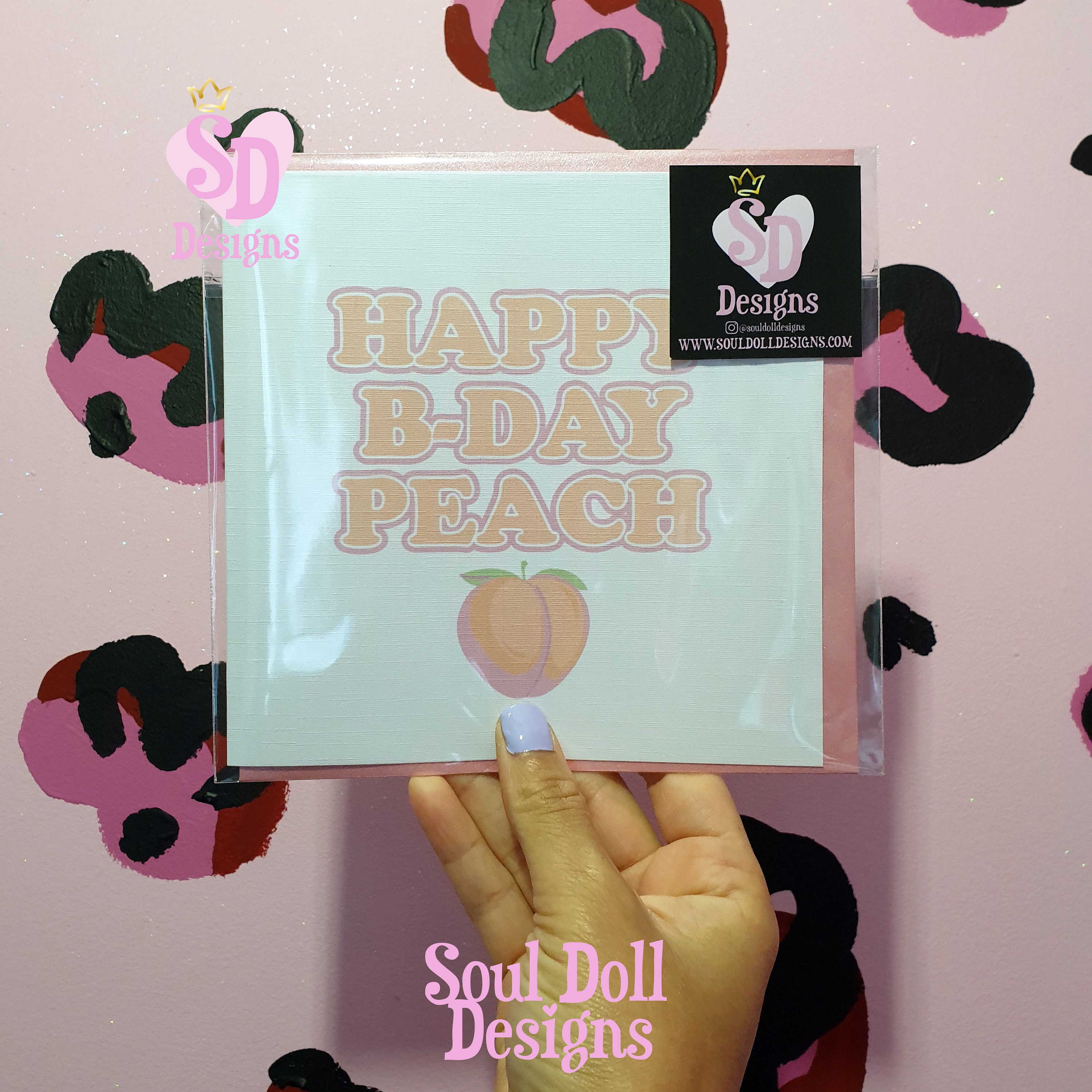 Happy Birthday Peach - Fun Birthday Card for Her Uk,peach Print,fruit ...